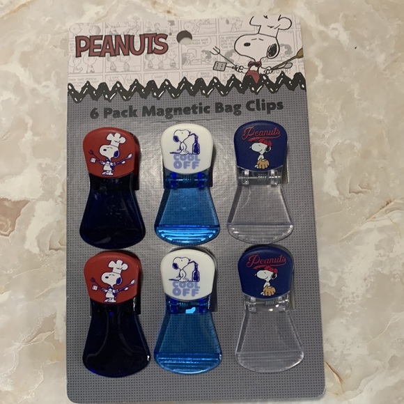 Peanuts | Kitchen | Peanuts Summer Time 6 Pack Of Magnetic Bag Clips ...